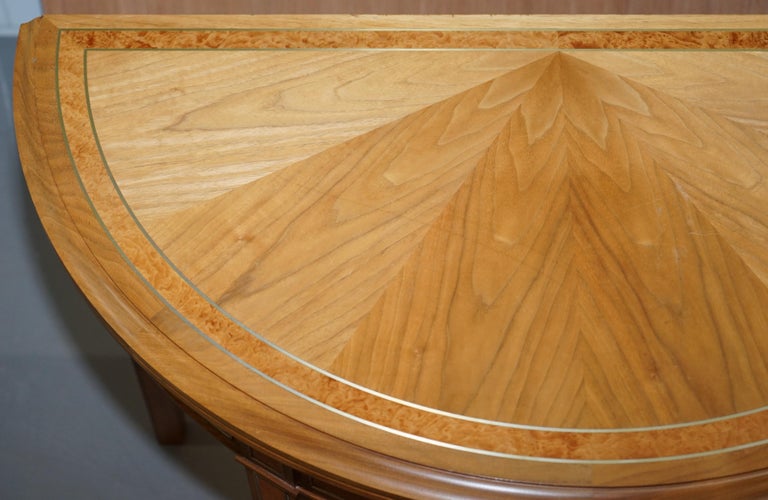 Pair of David Linley Fold Out Console Demi Lune Tea Tables Walnut at ...