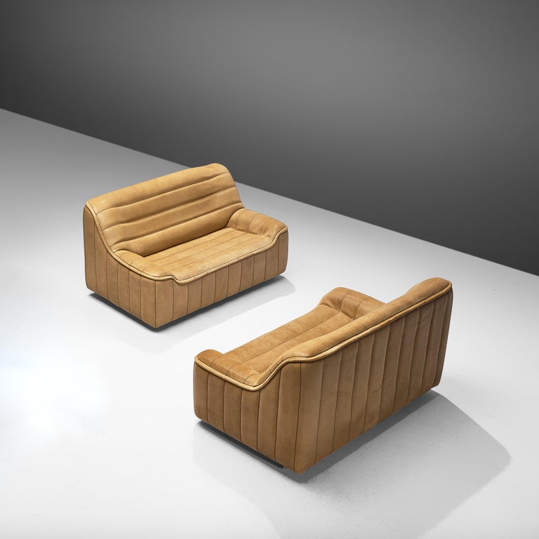 Pair of De Sede 'DS-84' Sofas in Buffalo Leather For Sale at 1stDibs