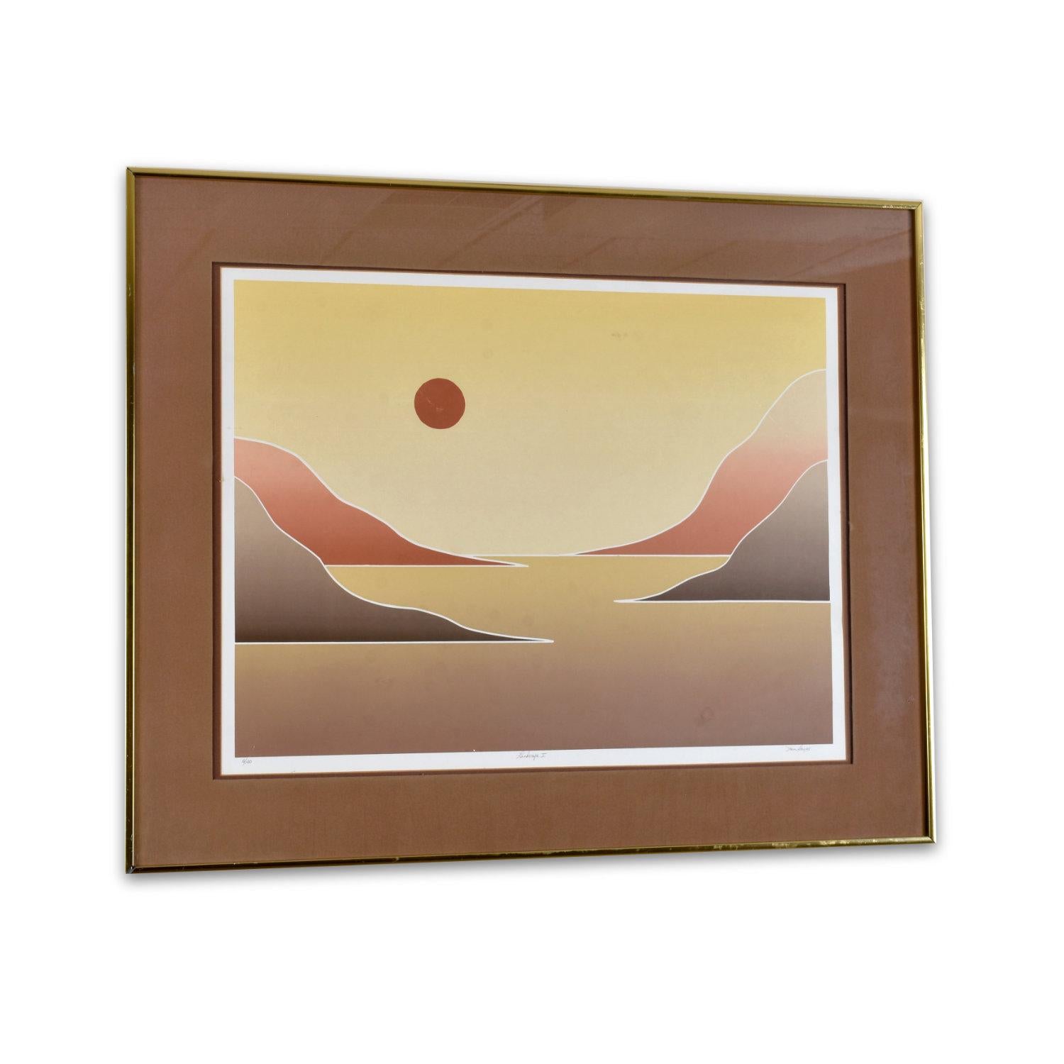 Pair of Dean Hayes 1970s Landscape Original Limited Signed Screen ...