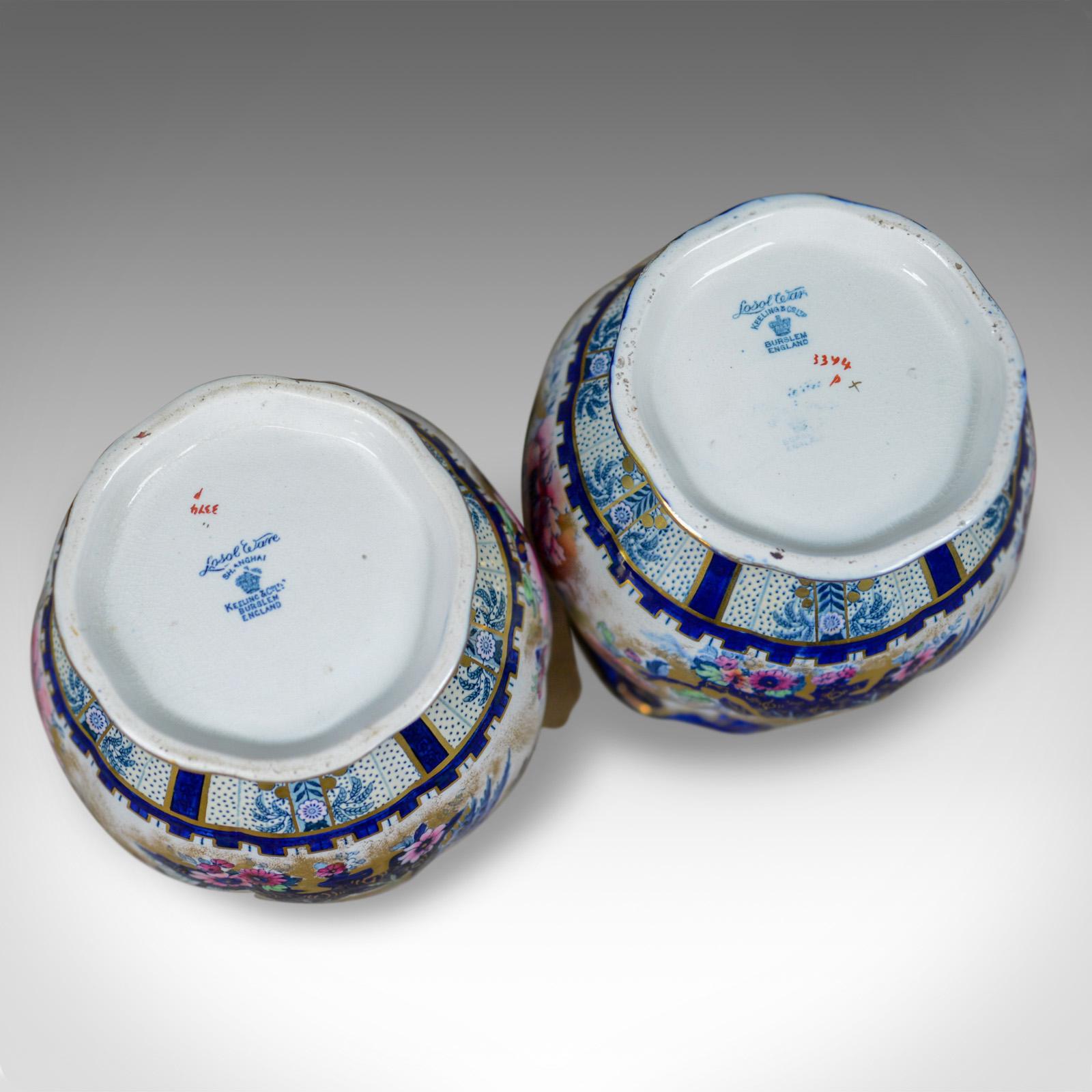 Pair of Decorative Baluster Vases, Losol Ware Ceramic Urns, Keeling and ...