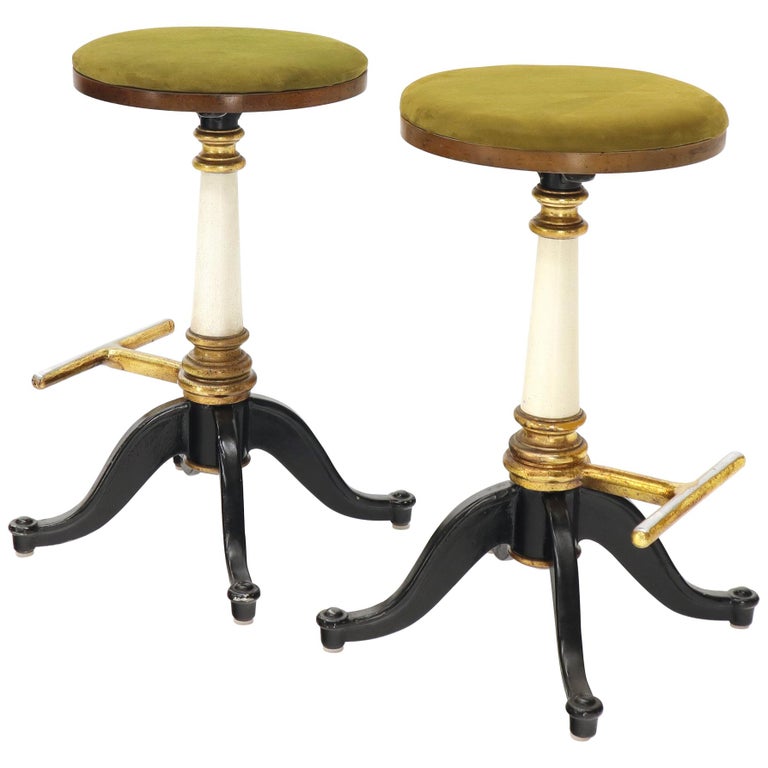 Pair of Decorative Bar High Stools at 1stDibs