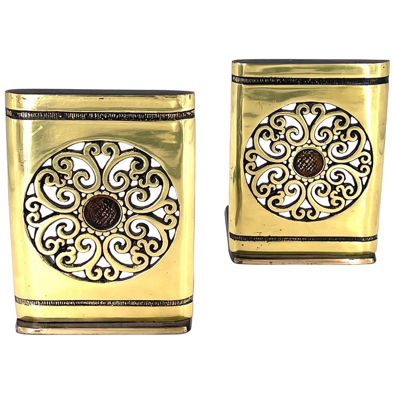 Pair of Decorative Brass Bookends Made in Israel For Sale at 1stDibs
