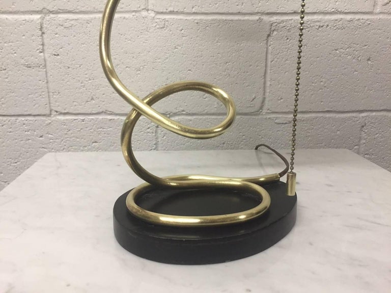 Pair of Decorative Brass Spiral Lamps For Sale at 1stDibs