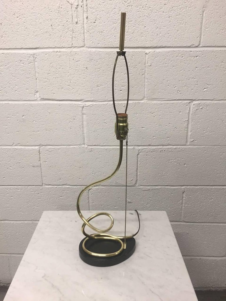 Pair of Decorative Brass Spiral Lamps For Sale at 1stDibs