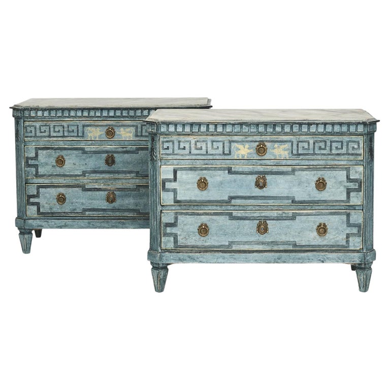 Pair of Decorative Chest of Drawers in Gustavian Style Approx 1860 at ...