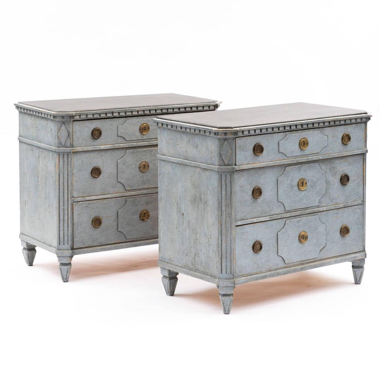 Pair of Decorative Chest's of Drawers Gustavian Style at 1stDibs