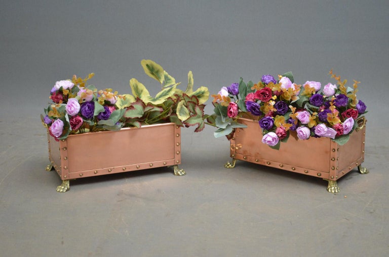 Pair of Decorative Copper Troughs, Planters at 1stDibs