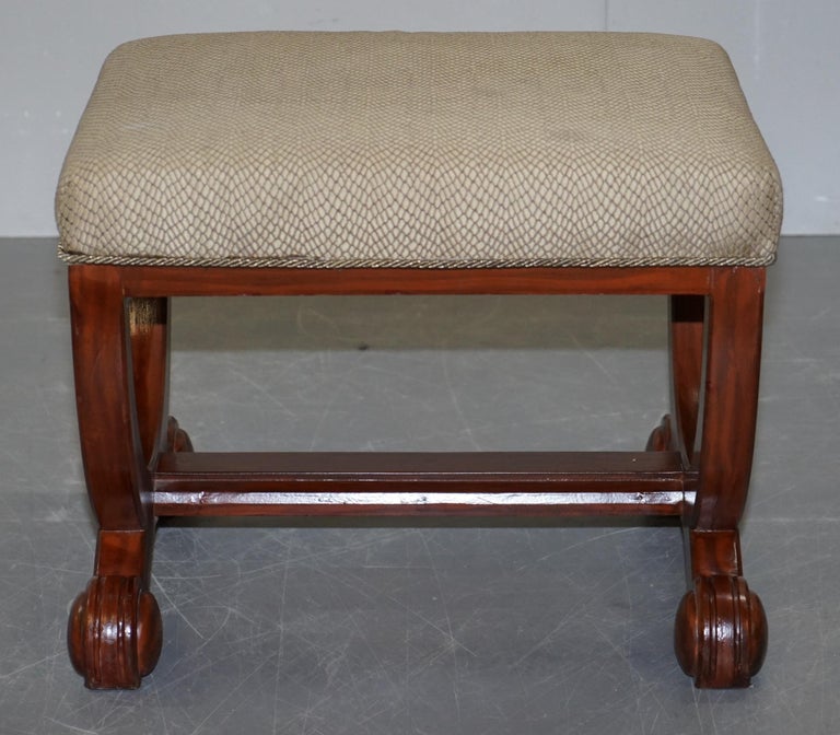 Pair of Decorative Regency Style Ornate Large Footstools with Curvey ...