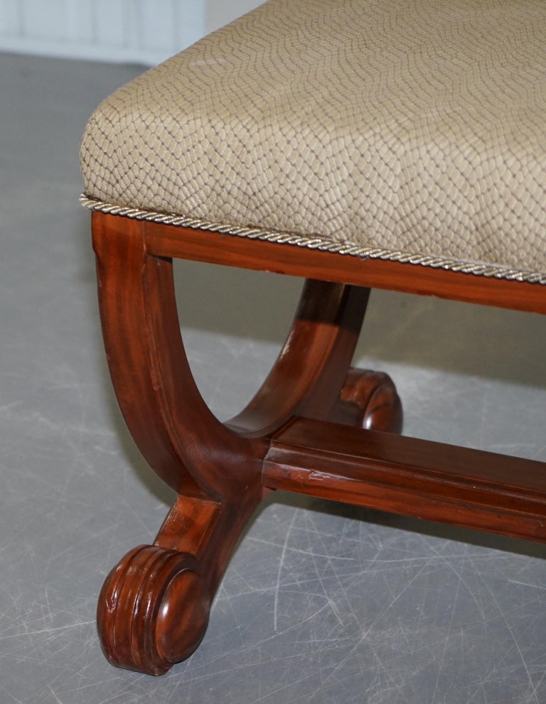 Pair of Decorative Regency Style Ornate Large Footstools with Curvey ...