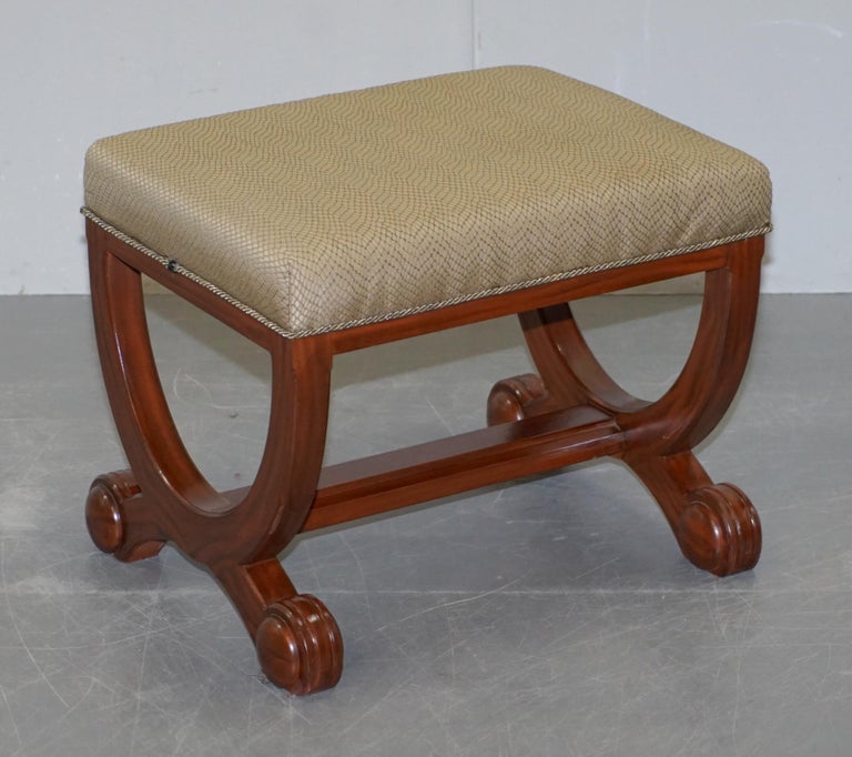 Pair of Decorative Regency Style Ornate Large Footstools with Curvey ...