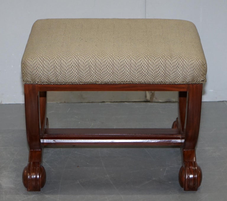 Pair of Decorative Regency Style Ornate Large Footstools with Curvey ...