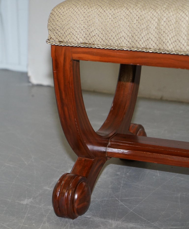 Pair of Decorative Regency Style Ornate Large Footstools with Curvey ...