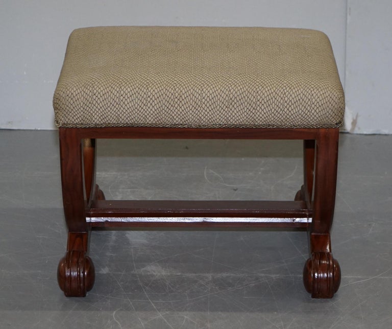 Pair of Decorative Regency Style Ornate Large Footstools with Curvey ...