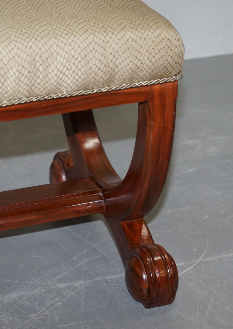 Pair of Decorative Regency Style Ornate Large Footstools with Curvey ...