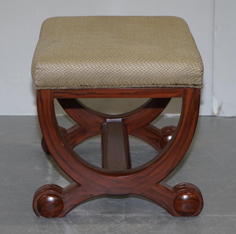 Pair of Decorative Regency Style Ornate Large Footstools with Curvey ...