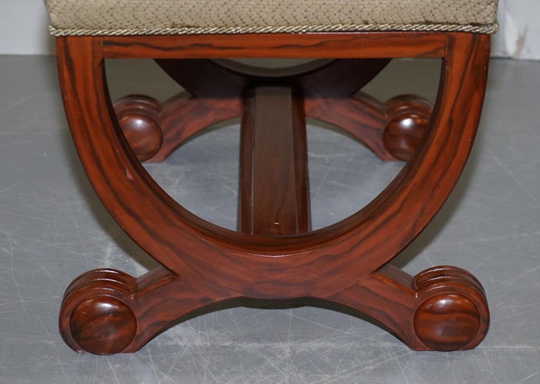 Pair of Decorative Regency Style Ornate Large Footstools with Curvey ...