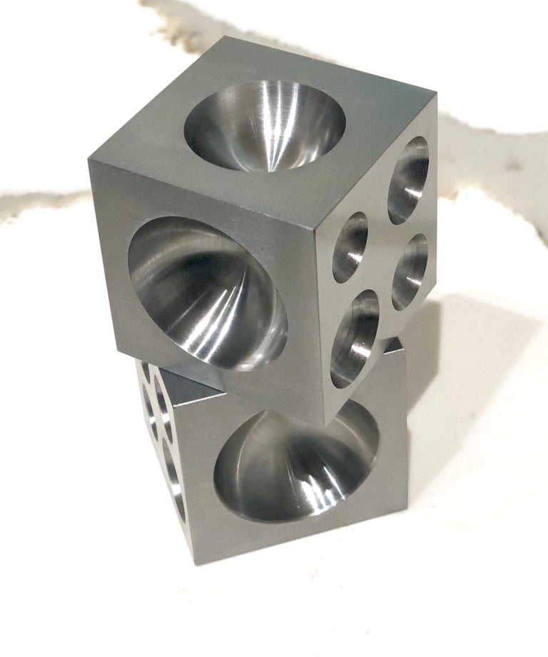 Pair of Decorative Solid Steel Dice Cubes Paperweight at 1stDibs