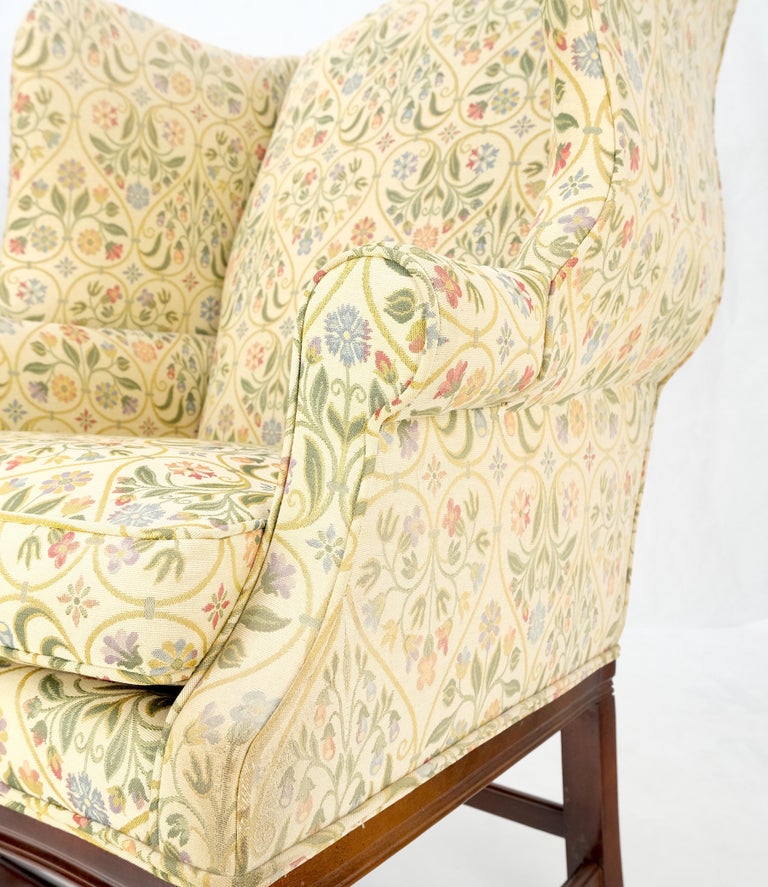 Pair of Deep Profile Antique Wing Arm Chairs Mahogany Legs Federal ...