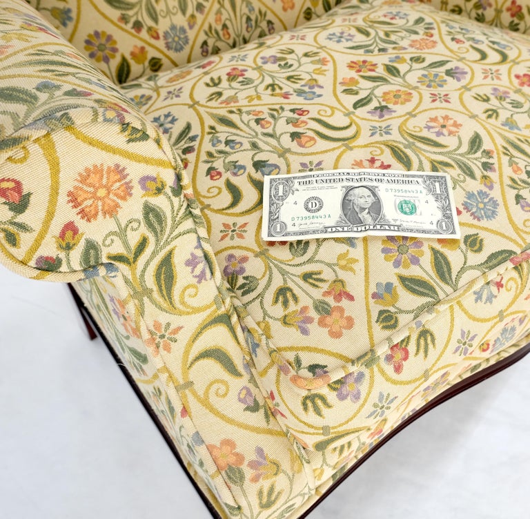 Pair of Deep Profile Antique Wing Arm Chairs Mahogany Legs Federal ...