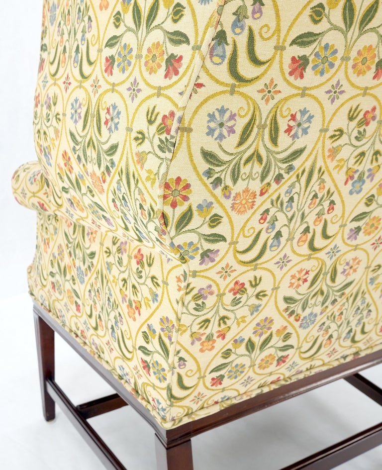 Pair of Deep Profile Antique Wing Arm Chairs Mahogany Legs Federal ...