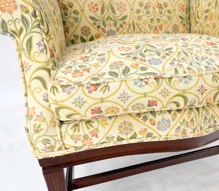 Pair of Deep Profile Antique Wing Arm Chairs Mahogany Legs Federal ...