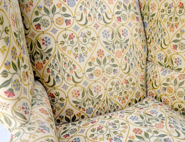 Pair of Deep Profile Antique Wing Arm Chairs Mahogany Legs Federal ...