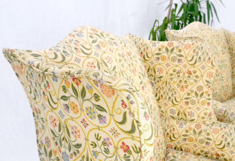 Pair of Deep Profile Antique Wing Arm Chairs Mahogany Legs Federal ...