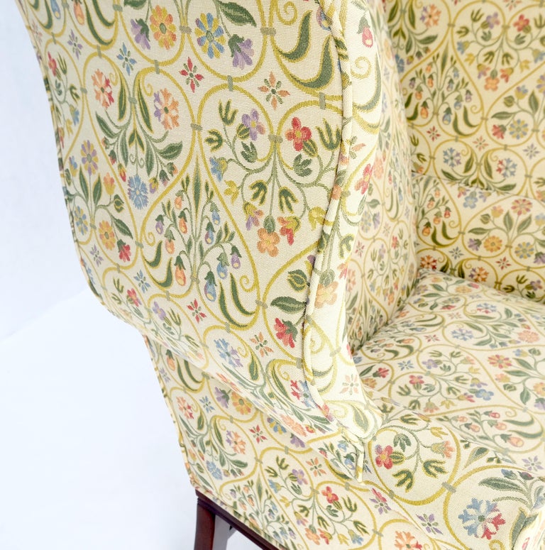 Pair of Deep Profile Antique Wing Arm Chairs Mahogany Legs Federal ...