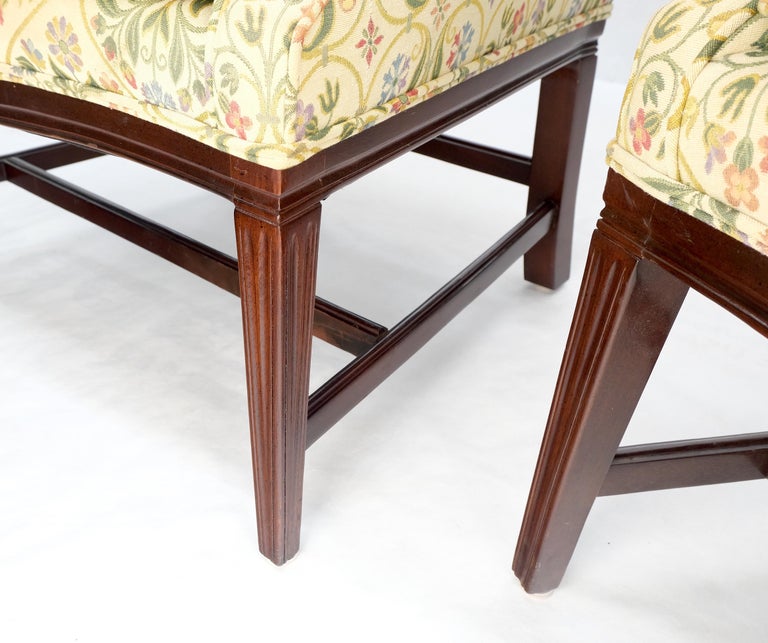 Pair of Deep Profile Antique Wing Arm Chairs Mahogany Legs Federal ...