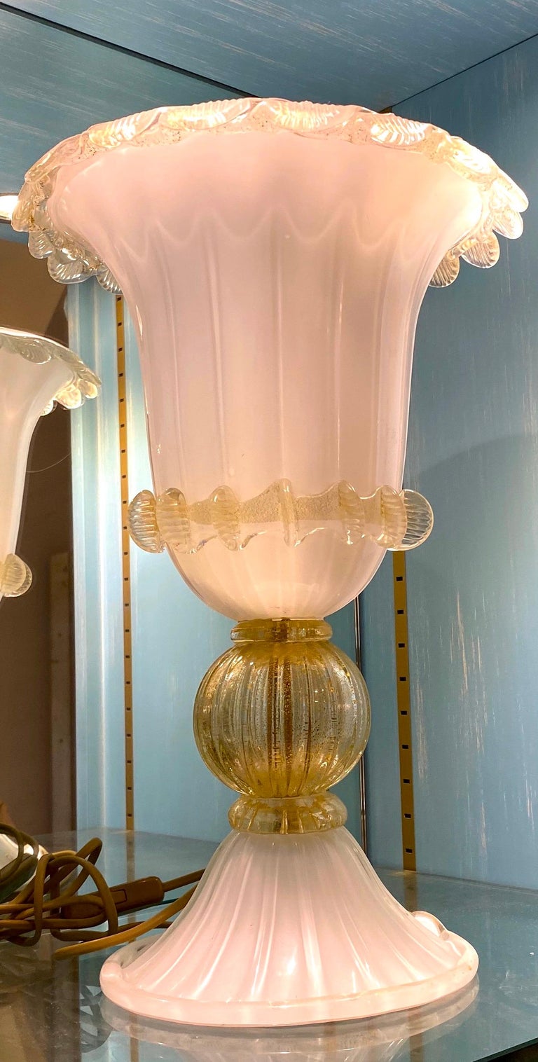 Pair of Delicious Murano Glass Table Lights For Sale at 1stDibs