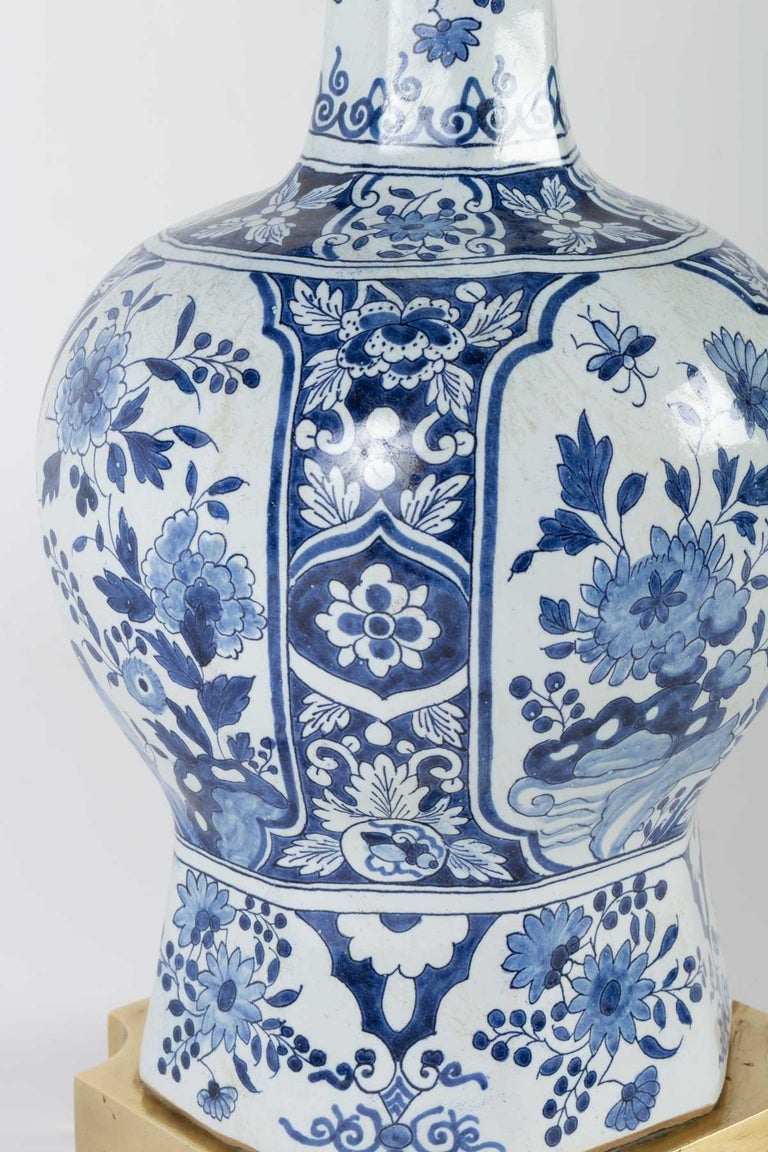 Pair of Delph Faience Lamps, 19th Century at 1stDibs