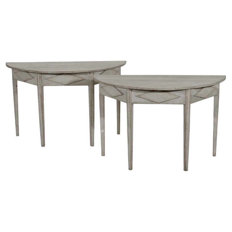 Pair of Demi-lune tables, circa 1800 For Sale at 1stDibs