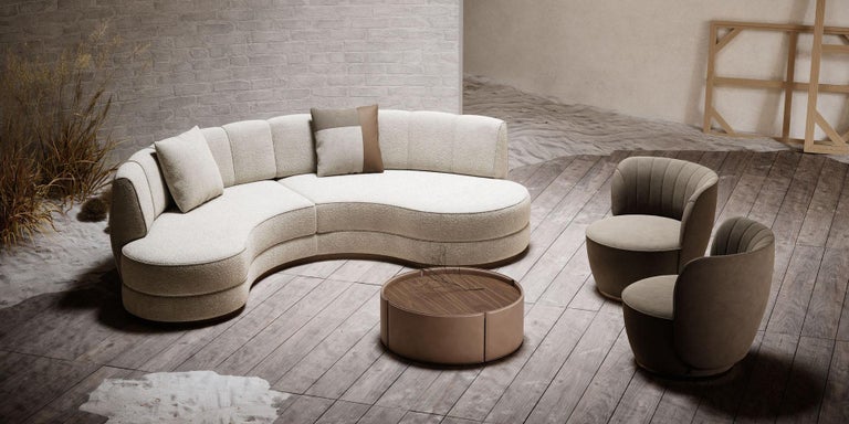 Pair of Design Customisable Leather Round Side Sofa Bed Tables For Sale ...