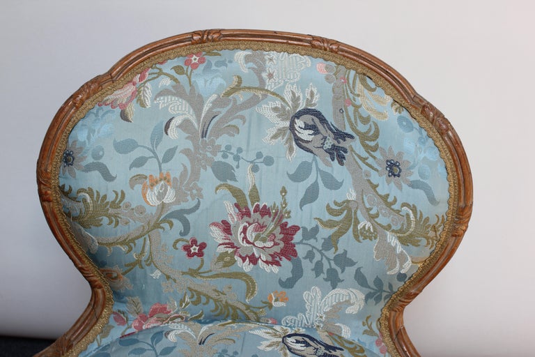 Pair of Diminutive French Louis XV Rococo Boudoir Slipper Chairs at 1stDibs