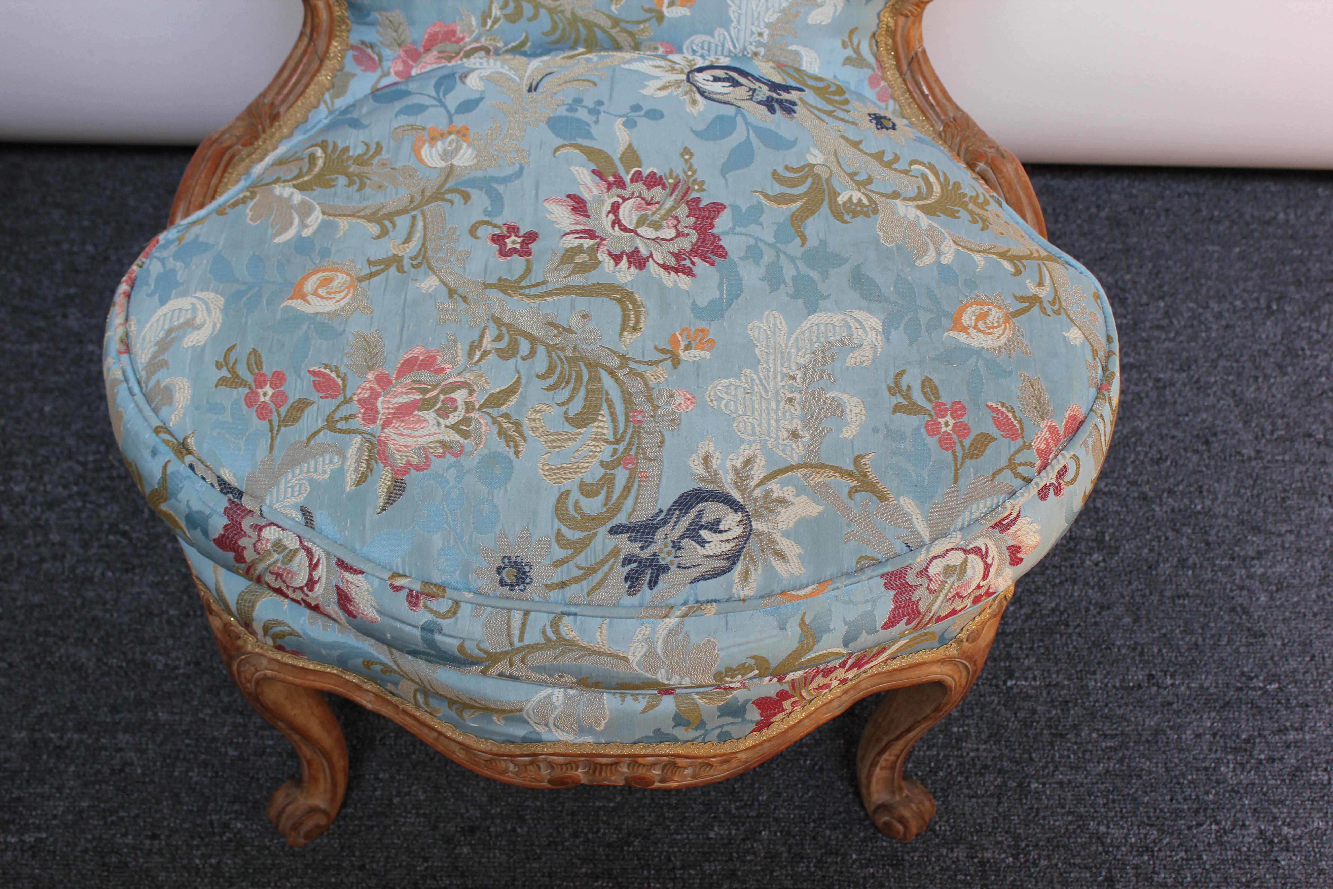Pair of Diminutive French Louis XV Rococo Boudoir Slipper Chairs at ...