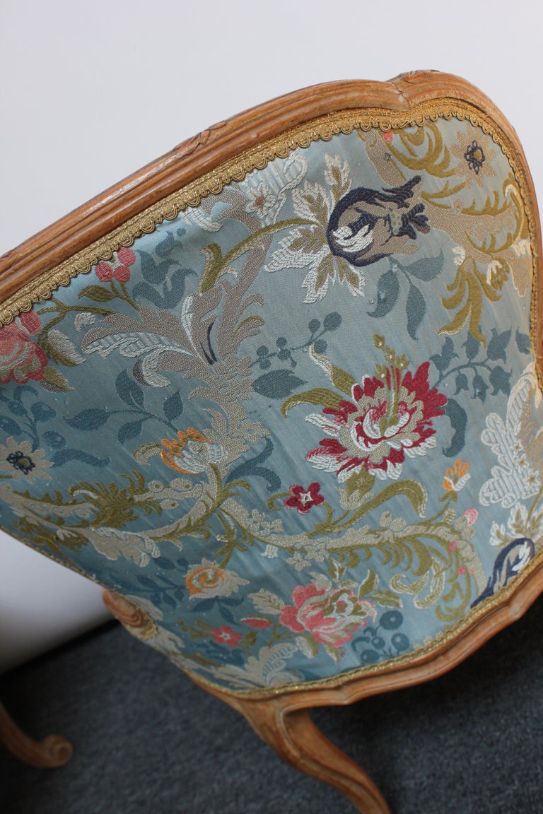 Pair of Diminutive French Louis XV Rococo Boudoir Slipper Chairs at 1stDibs