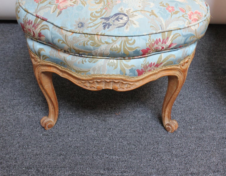 Pair of Diminutive French Louis XV Rococo Boudoir Slipper Chairs at 1stDibs