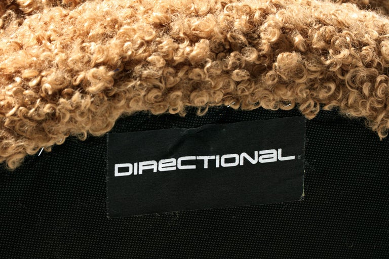 Pair of Directional Post Modern Poufs Ottomans in Curly Camel Teddy ...