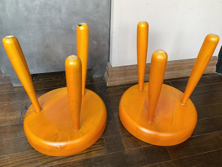 Pair of Dish-Top Stool Side Tables in the Style of Sergio Rodrigues For ...
