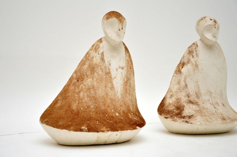 Pair of Distressed Clay Sculptures Vintage, 1960s For Sale at 1stDibs
