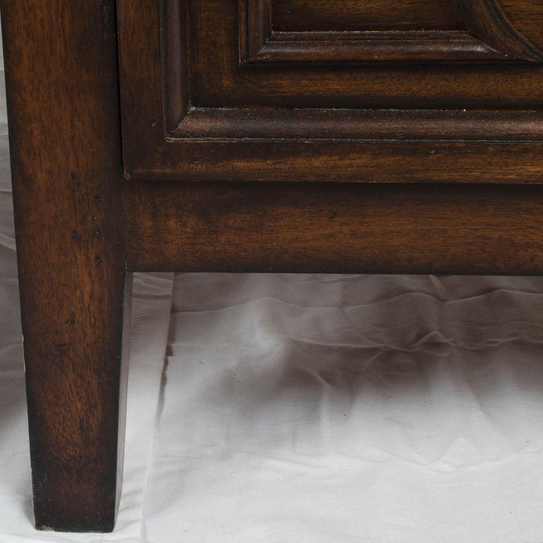 Pair of Distressed Dark Wood Large Nightstands Bedside Chests For Sale ...