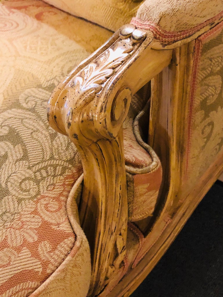 Pair of Distressed Palatial Louis XV Style Wingback or Bergere Chairs ...