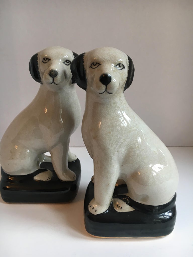 Pair of Dog Bookends at 1stDibs | dog book ends, staffordshire dog ...