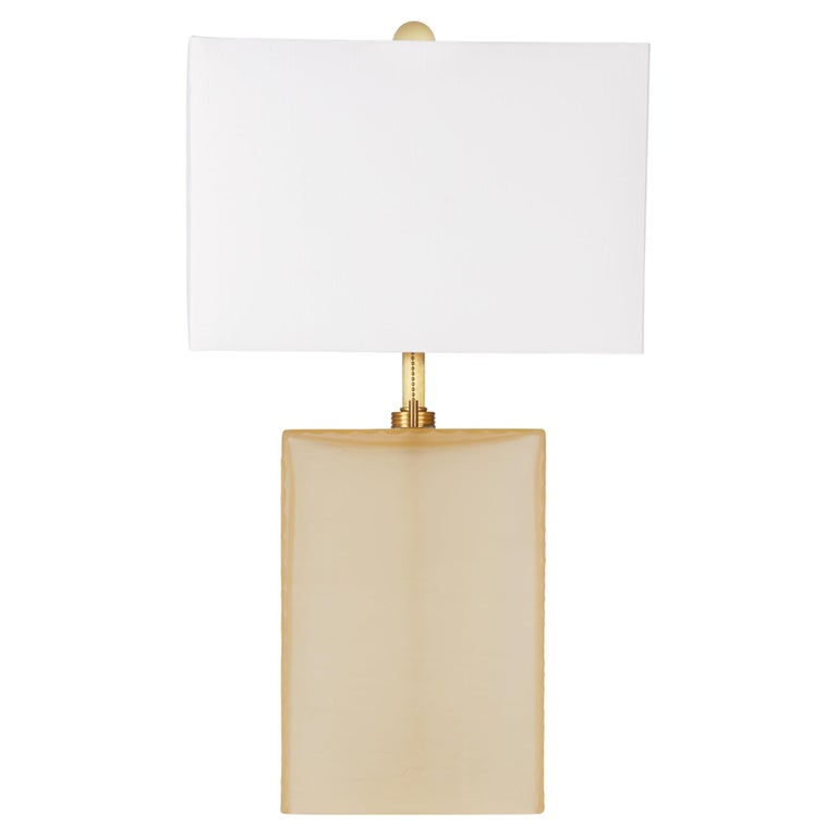 Pair of Donghia Rectangular Cast Glass Table Lamps For Sale at 1stDibs