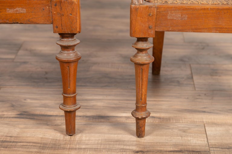 Pair of Dutch Colonial Javanese Armchairs with Woven Rattan Seats and ...
