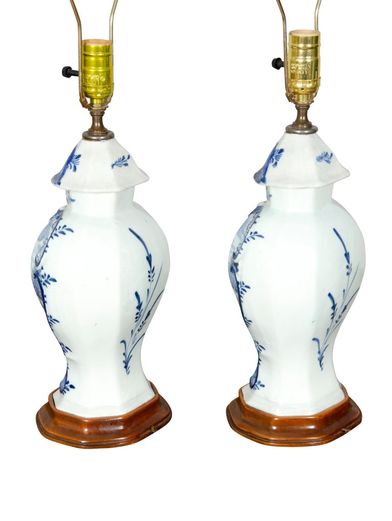 Pair of Dutch Delft Table Lamps at 1stDibs