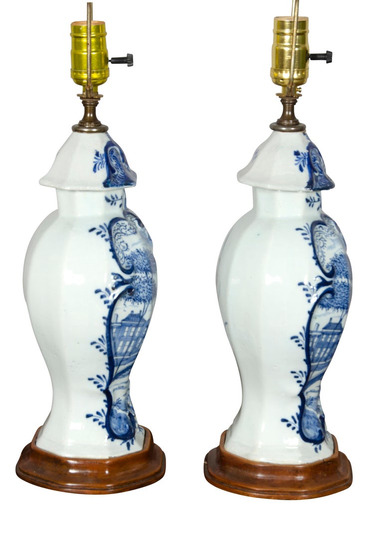 Pair of Dutch Delft Table Lamps at 1stDibs