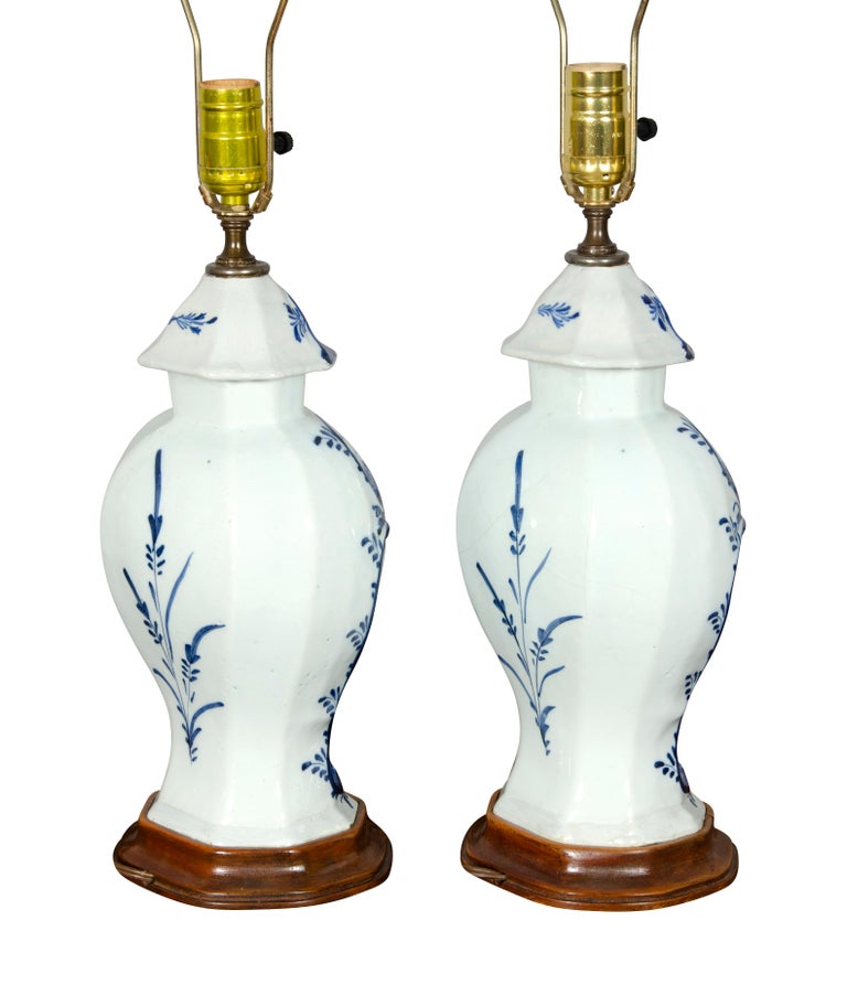 Pair of Dutch Delft Table Lamps at 1stDibs