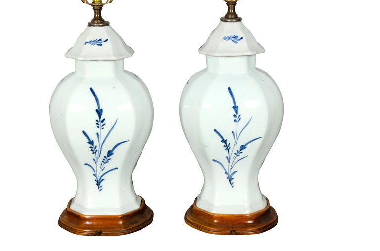 Pair of Dutch Delft Table Lamps at 1stDibs