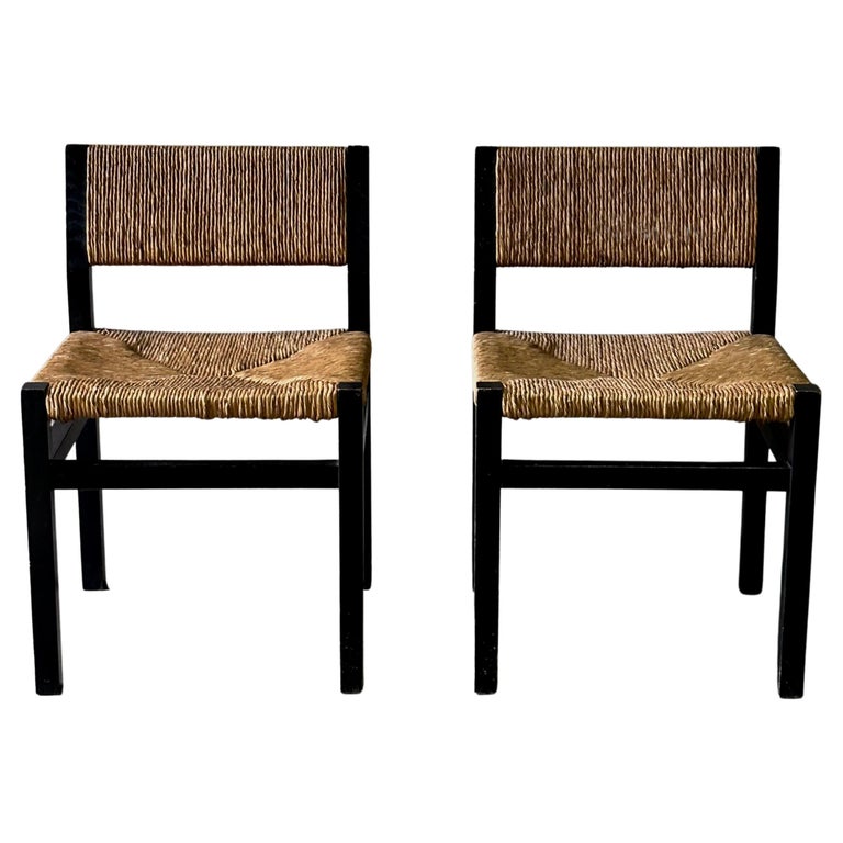 Pair of Dutch Mid-Century Wenge Dining Chairs For Sale at 1stDibs